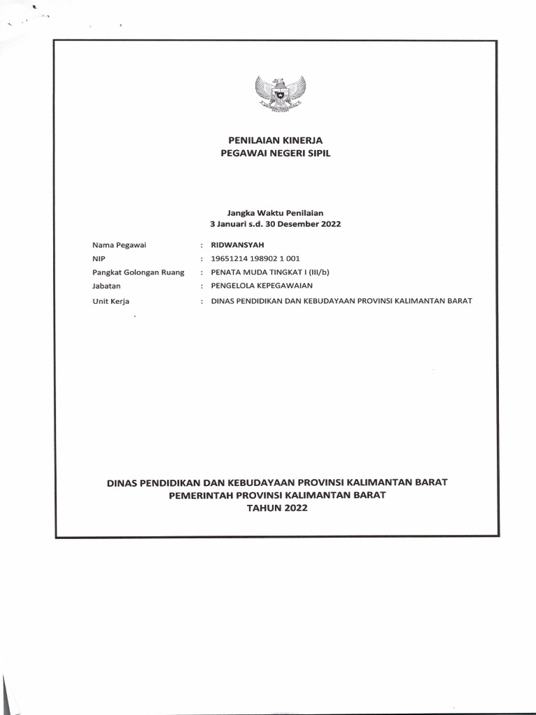 Penilaian Kinerja An Ridwansyah - 0001 | PDF