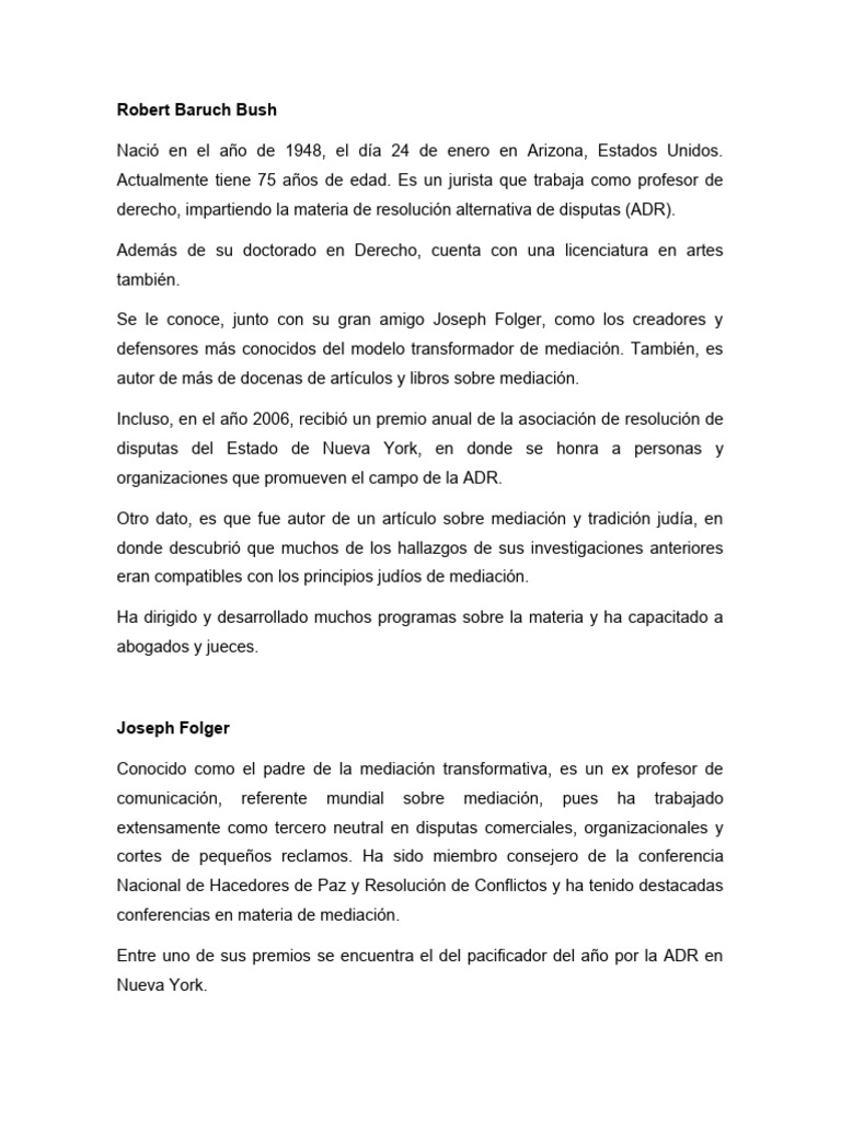 Modelo Transformativo de Mediación | PDF