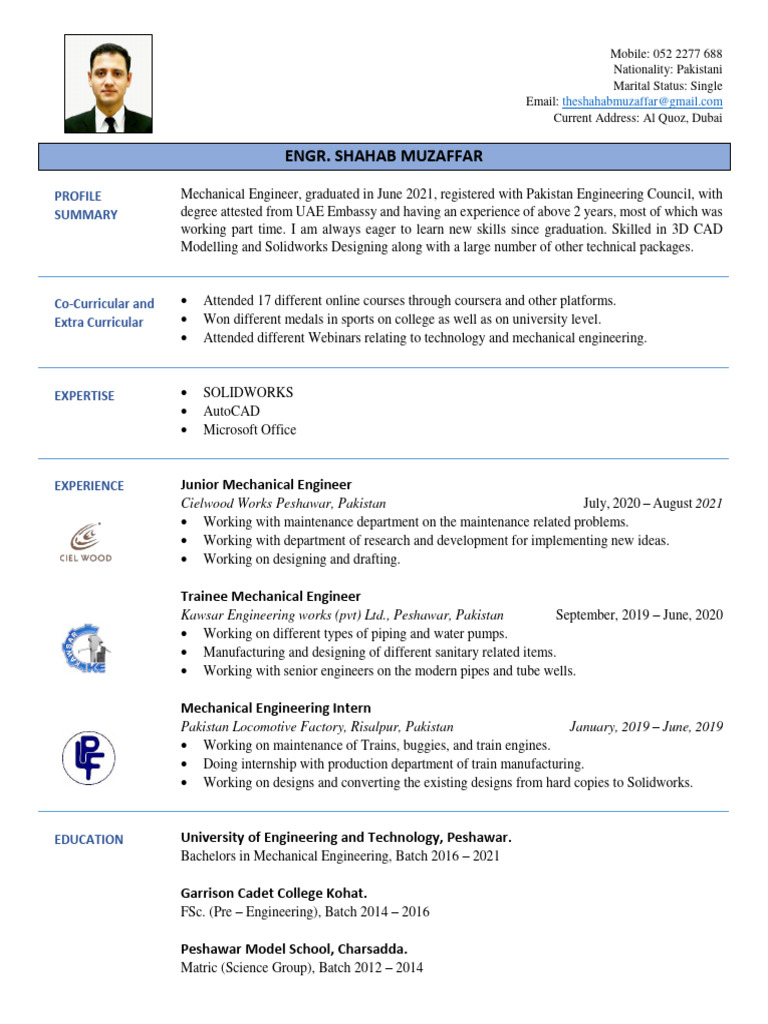 Shahab Muzaffar - My New CV | PDF