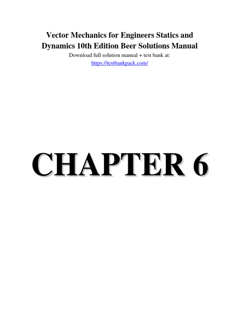 Vector Mechanics For Engineers Statics and Dynamics 10th Edition Beer Solutions Manual 1 | PDF ...