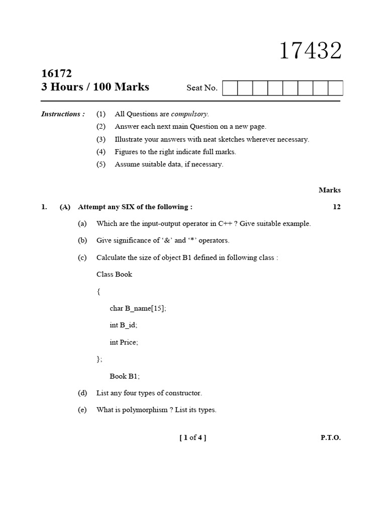 Summer 2017 Question Paper | PDF | Class (Computer Programming) | Method (Computer Programming)