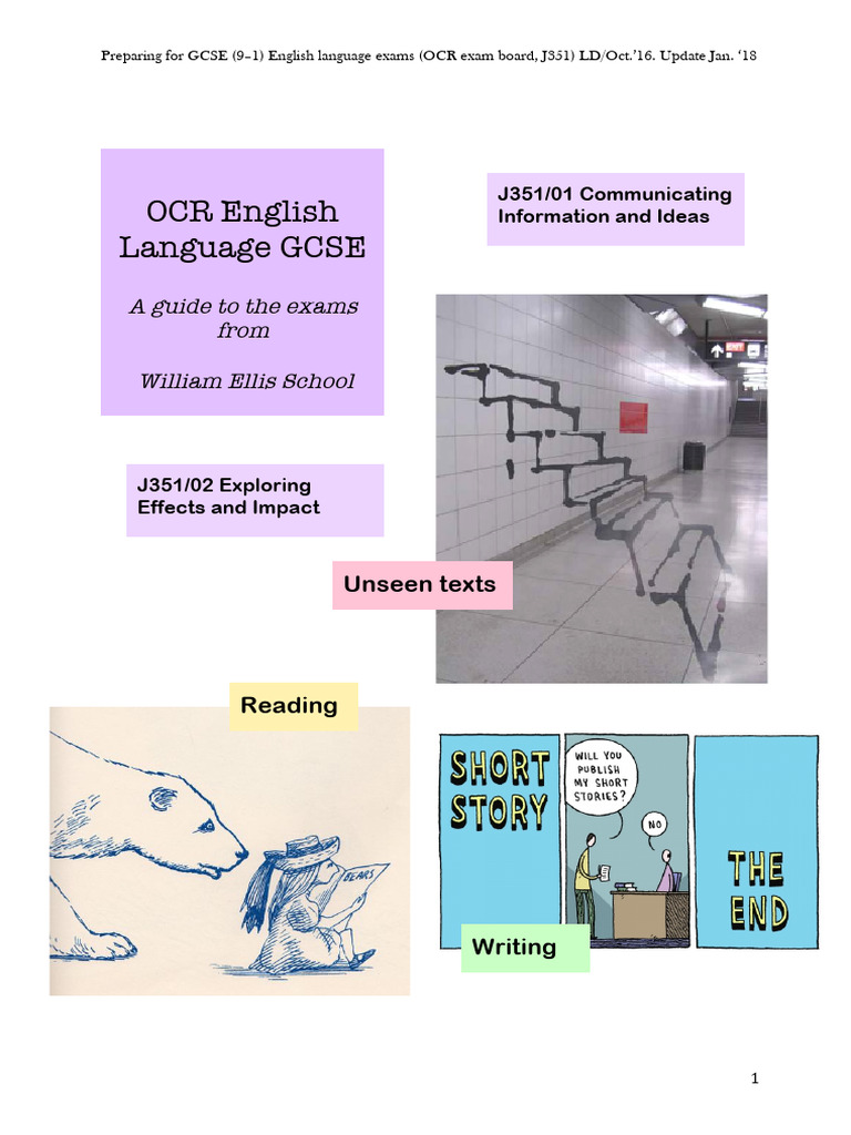 OCR English Language GCSE: A Guide To The Exams From William Ellis ...