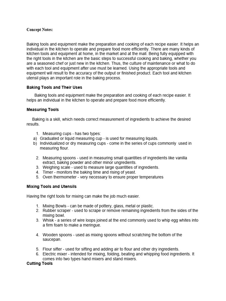 Baking Tools Pdf