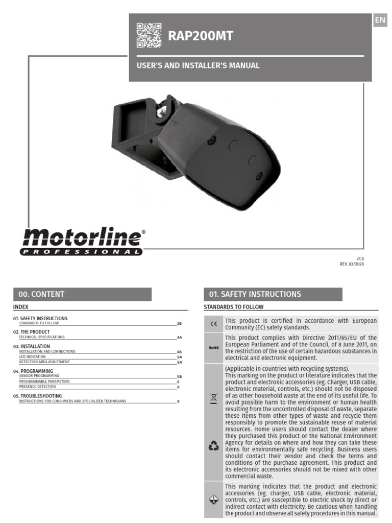 Manual de Utilizare Senzor de Prezenta Industrial Cu Microunde ...