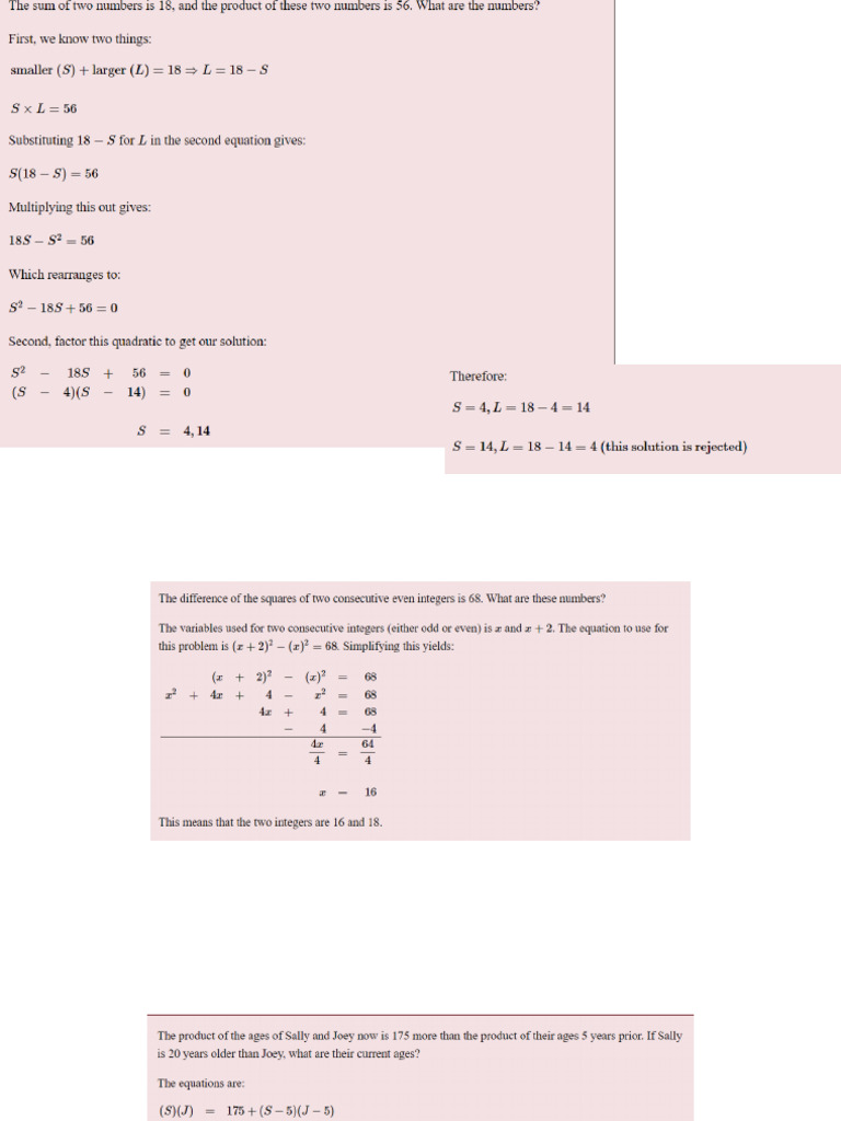 Quadratic Equation Real Life Problem Solving | PDF | Speed | Length