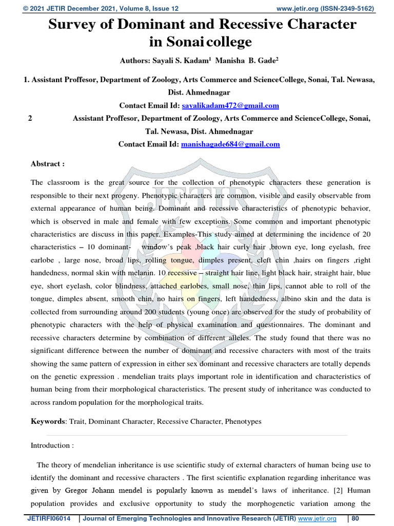 Biology Project | PDF | Dominance (Genetics) | Heredity