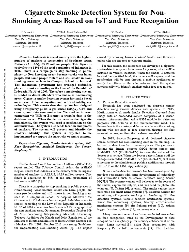 Cigarette Smoking Detection | PDF