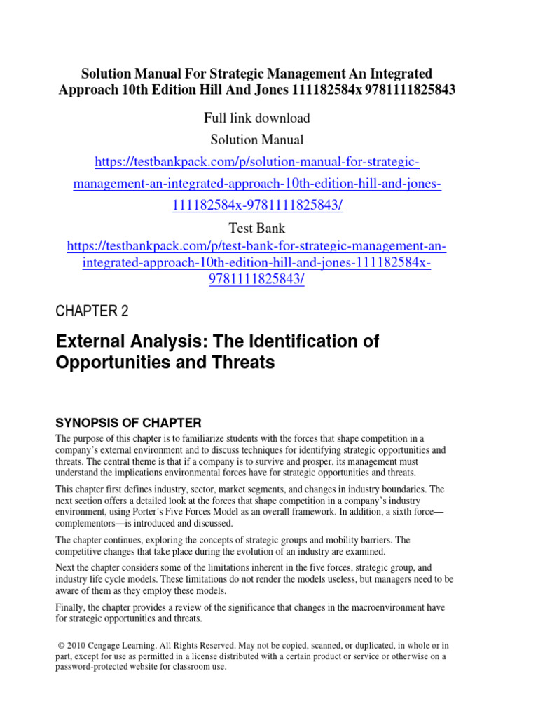 Solution Manual For Strategic Management An Integrated Approach 10th ...
