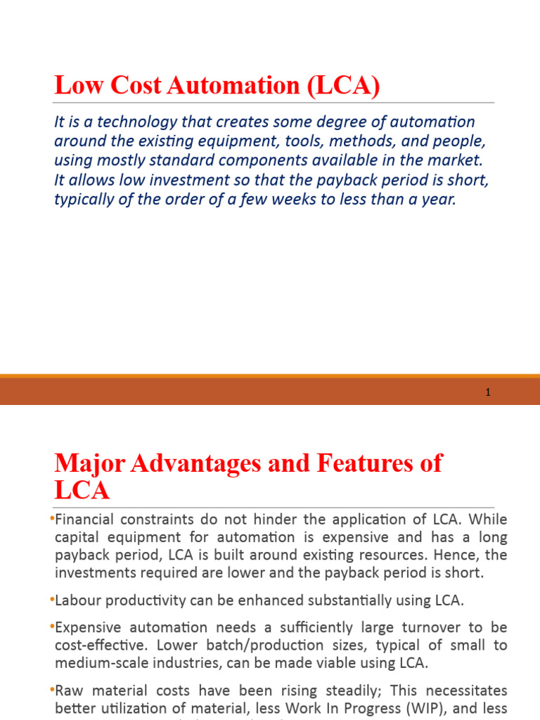FMS - Unit 1 Low Cost Automation | PDF