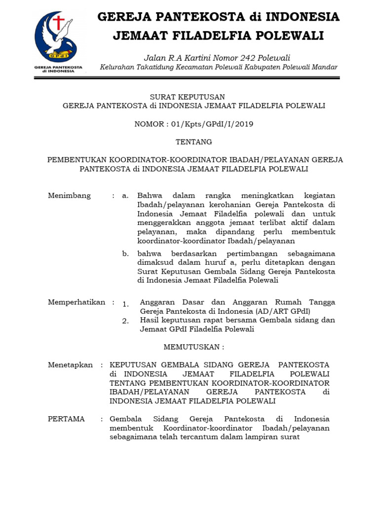 Keputusan GPdI | PDF