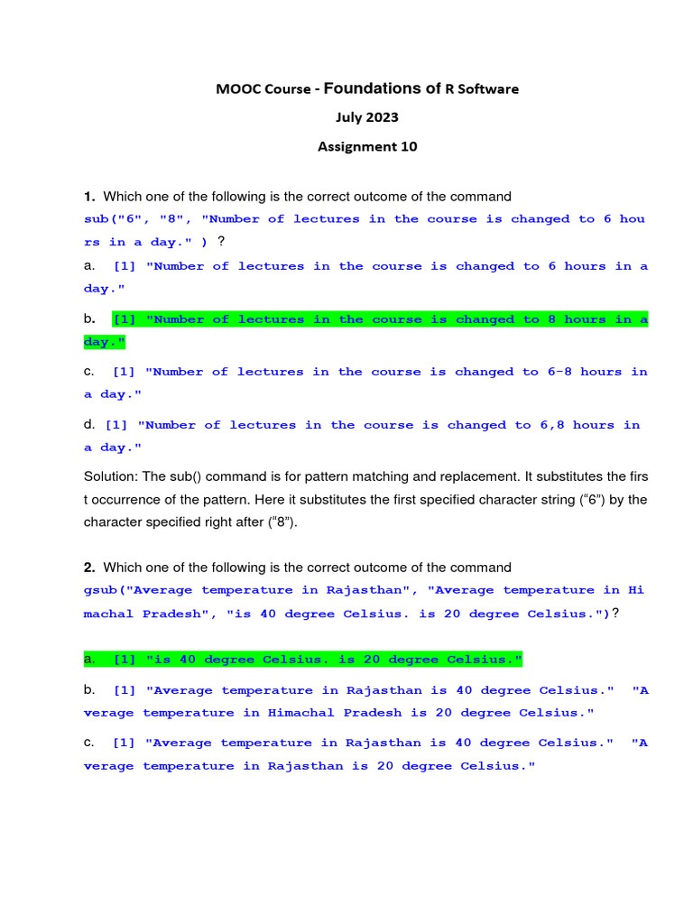 Assignment10 L40-L44 | PDF | Teaching Methods & Materials