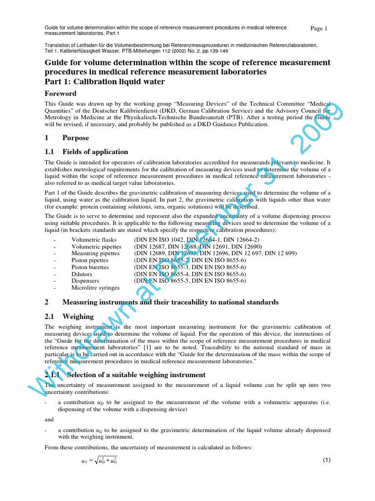 Guide For Volume Determination Within The Scope of Reference ...