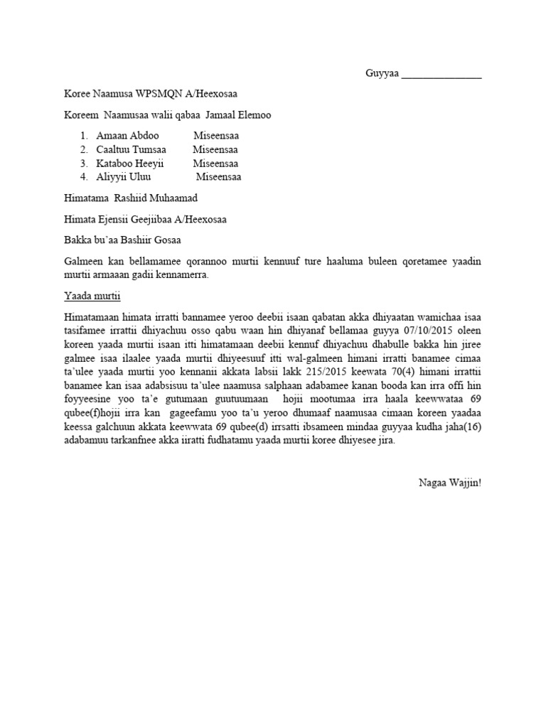 Xalayaa Adda Addaa Bara 2016 | PDF