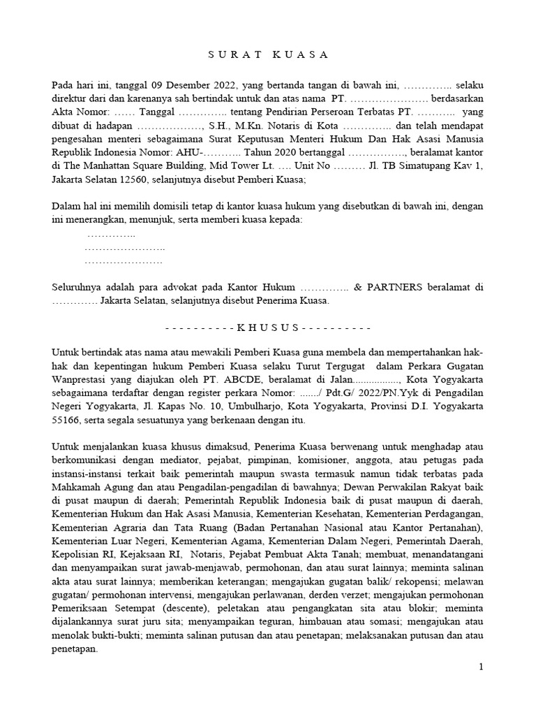 Contoh SK Dari PT | PDF