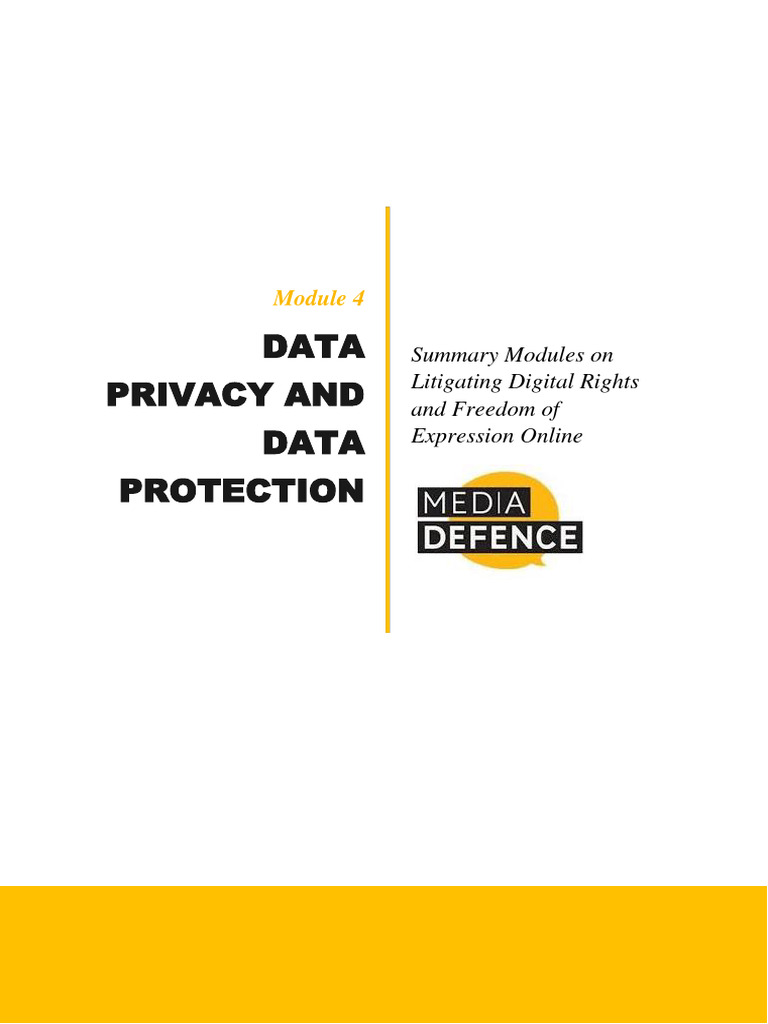 Module 4 Data Privacy and Data Protection | PDF