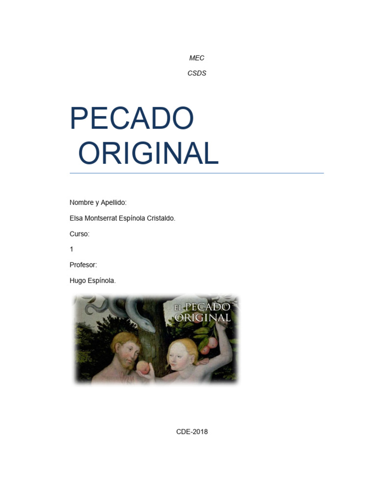 Pecado Origina Pffi | PDF