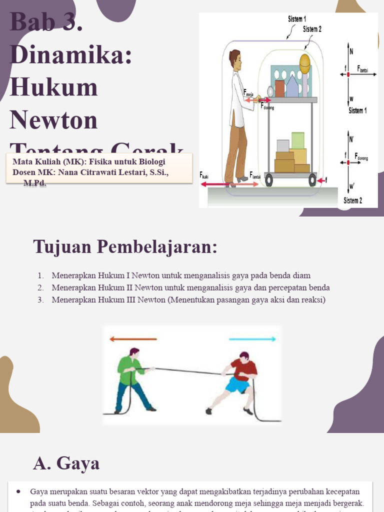 Bab 3 Dinamika Hukum Newton Tentang Gerak | PDF