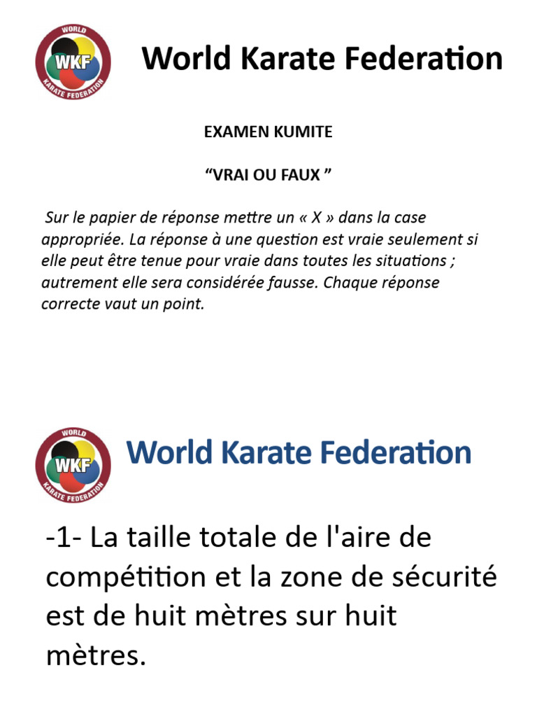 KUMITE Exame | PDF
