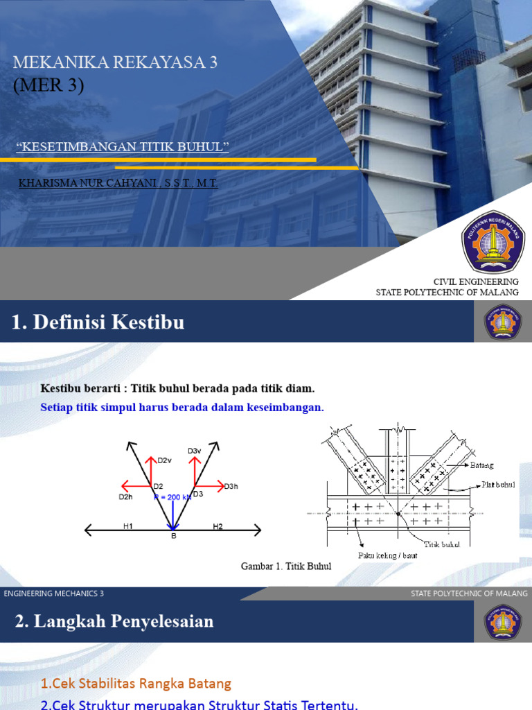 BAB 3 - Kesetimbangan Titik Buhul 2 TS 3 | PDF