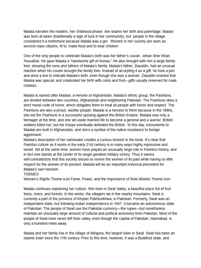 Chapter 1 - I Am Malala | PDF