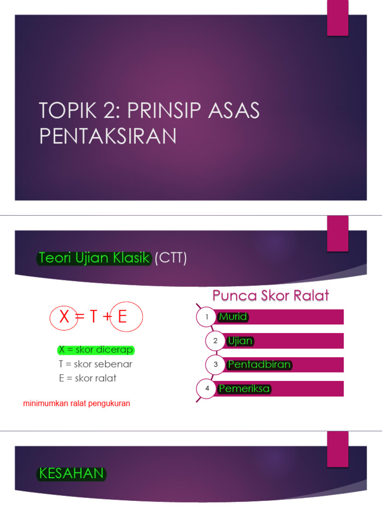 Topik 2 Prinsip Asas Pentaksiran | PDF