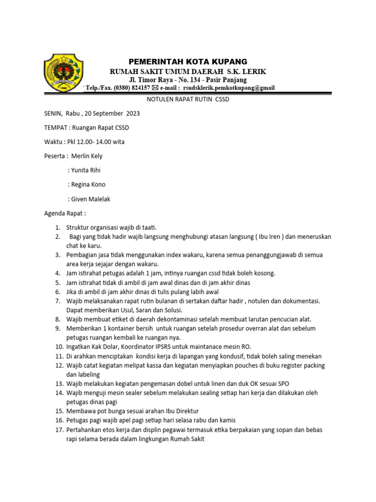 indikator Mutu cssd 2023 | PDF