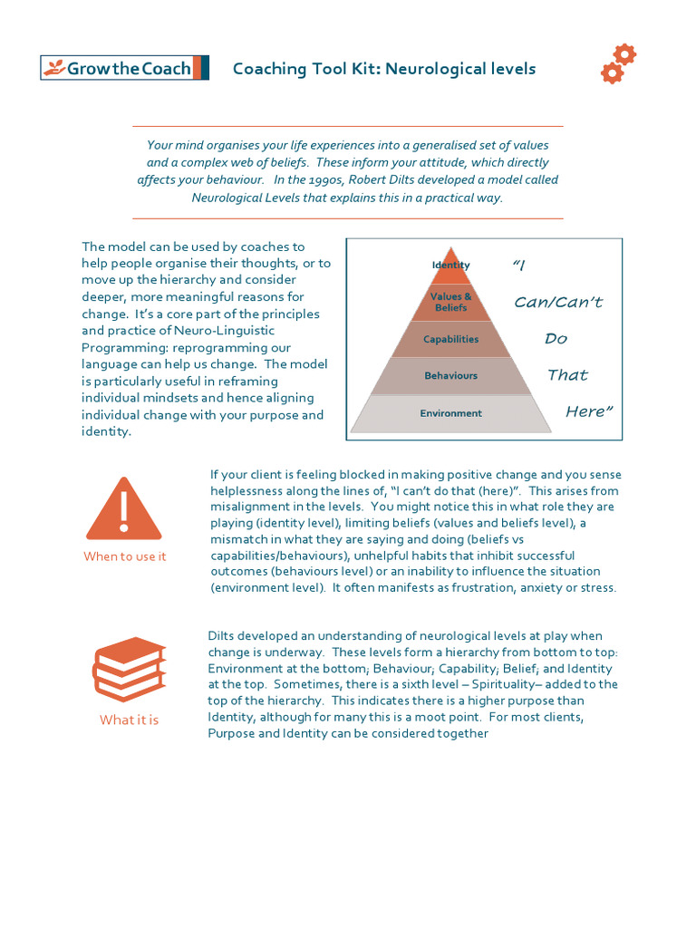 Neurological Levels | PDF | Behavior | Social Psychology