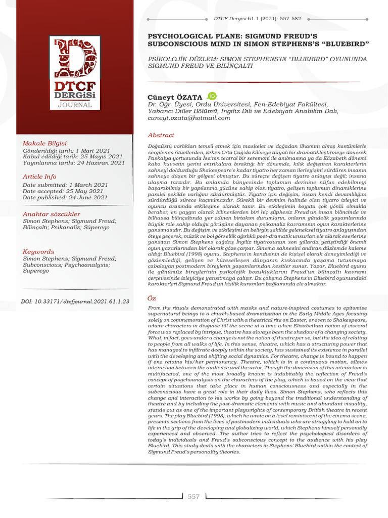 Psychological Plane: Sigmund Freud's Subconscious Mind in Simon ...