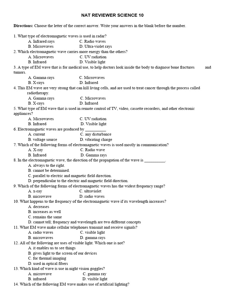 Nat 1st 2nd g10 Science | PDF