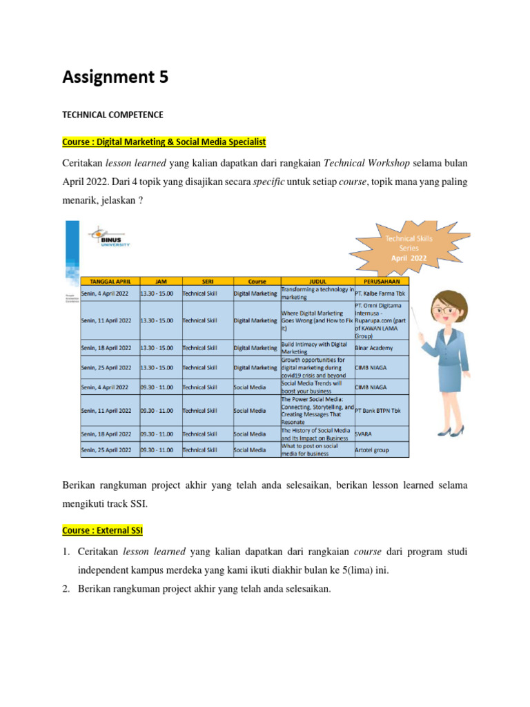 Tugas Assignment Enrichment Bulan 5 - TC Studi Independen - 2301945566 ...