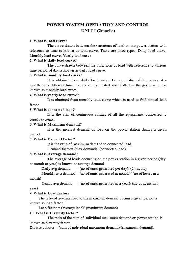 Power System Operation and Control | PDF Power System Operation and Control | PDF