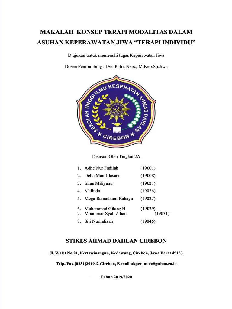 PDF Makalah Kelompok 1 Keperawatan Jiwa Terapi Individu Compress | PDF