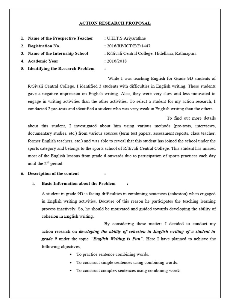 Action Research Proposal | PDF