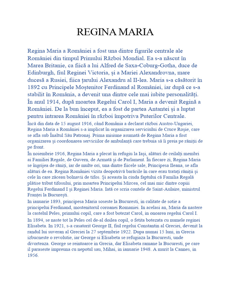 Regina Maria | PDF
