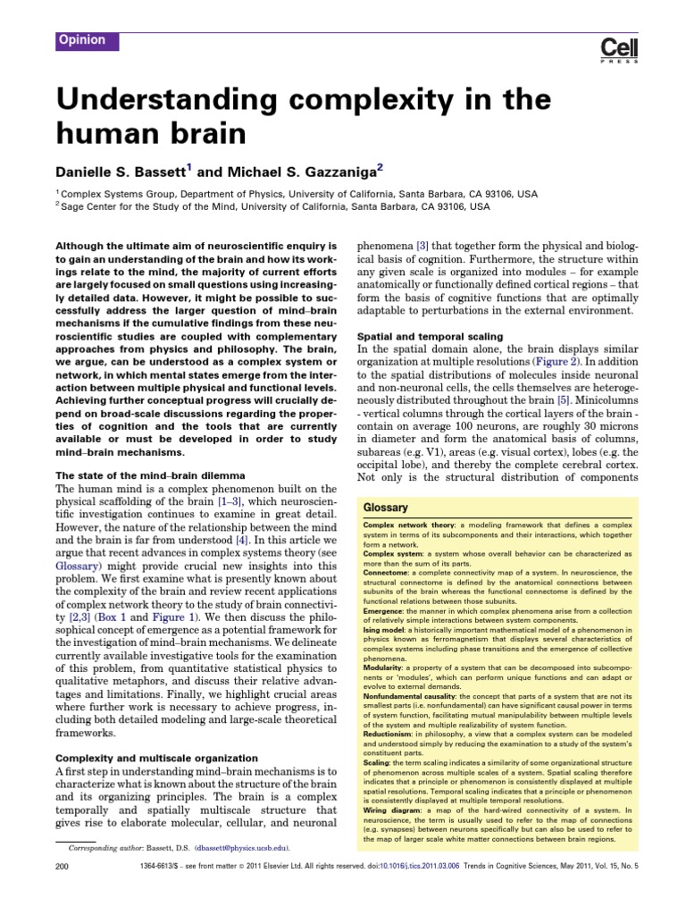 Understanding Complexity in The Human Brain: Danielle S. Bassett and ...