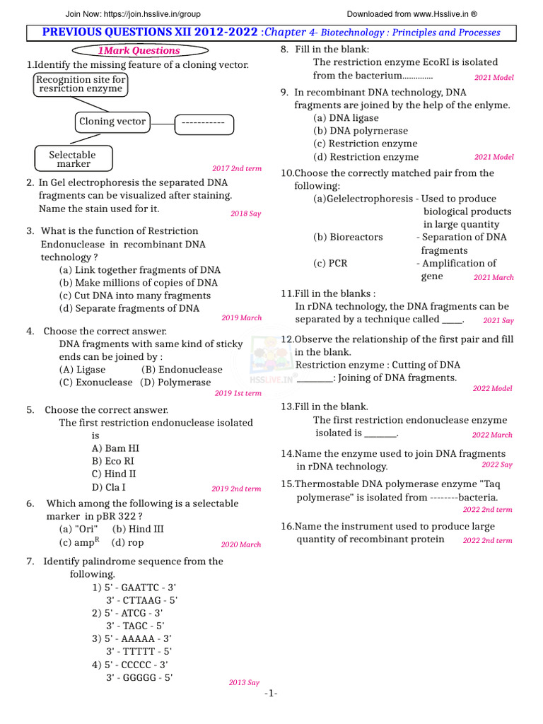 Hsslive Xii Botany CH 4 Prvs Qns Babu | PDF