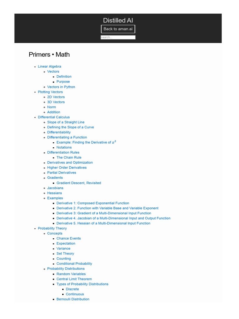 Math Primer: Vectors and Calculus | PDF