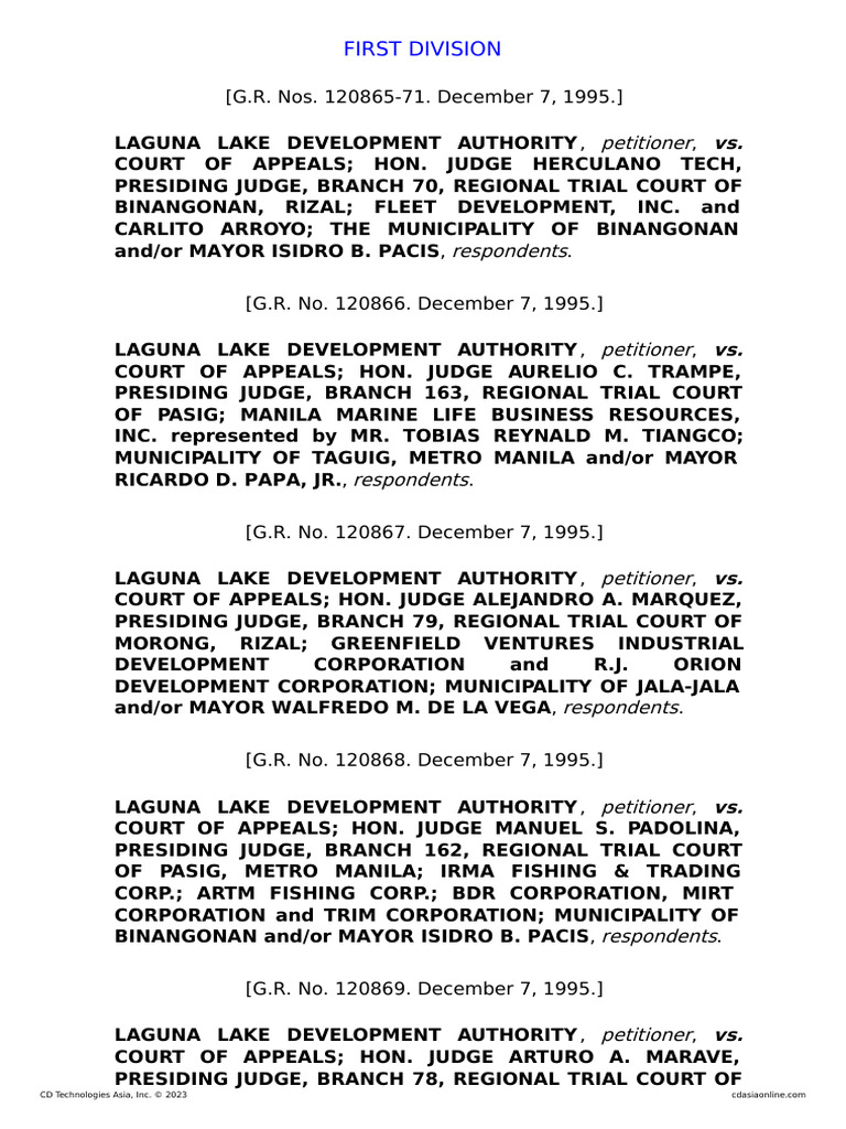 Laguna Lake Development Authority v. Court of Appeals | PDF | Home & Garden