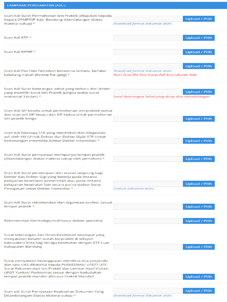 Persyaratan DPMPTSP Kab - Bandung | PDF