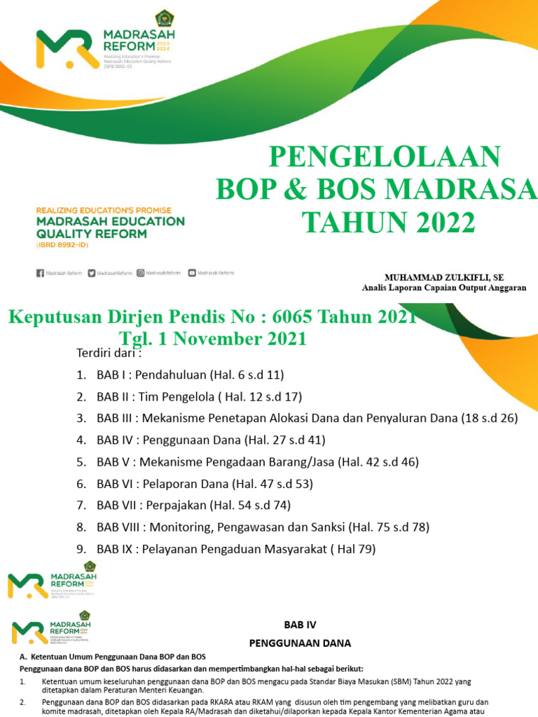 Materi Sosialisasi Juknis BOP Dan BOS 2022 | PDF