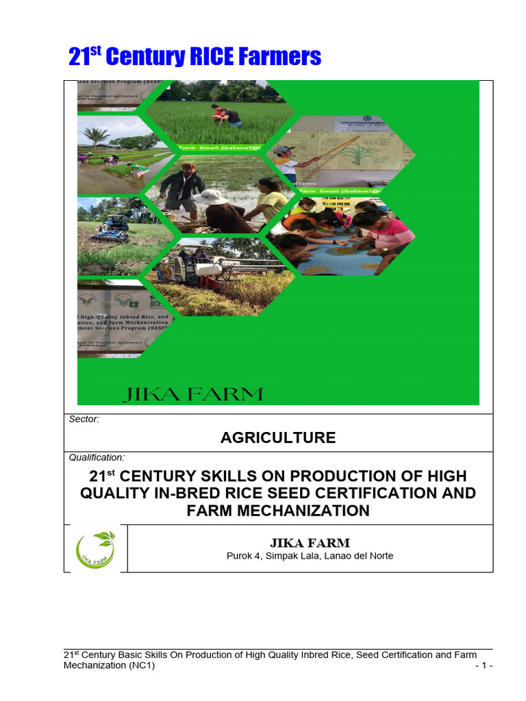 Basic 21st Century Skills On Production of High Quality Inbred Rice ...