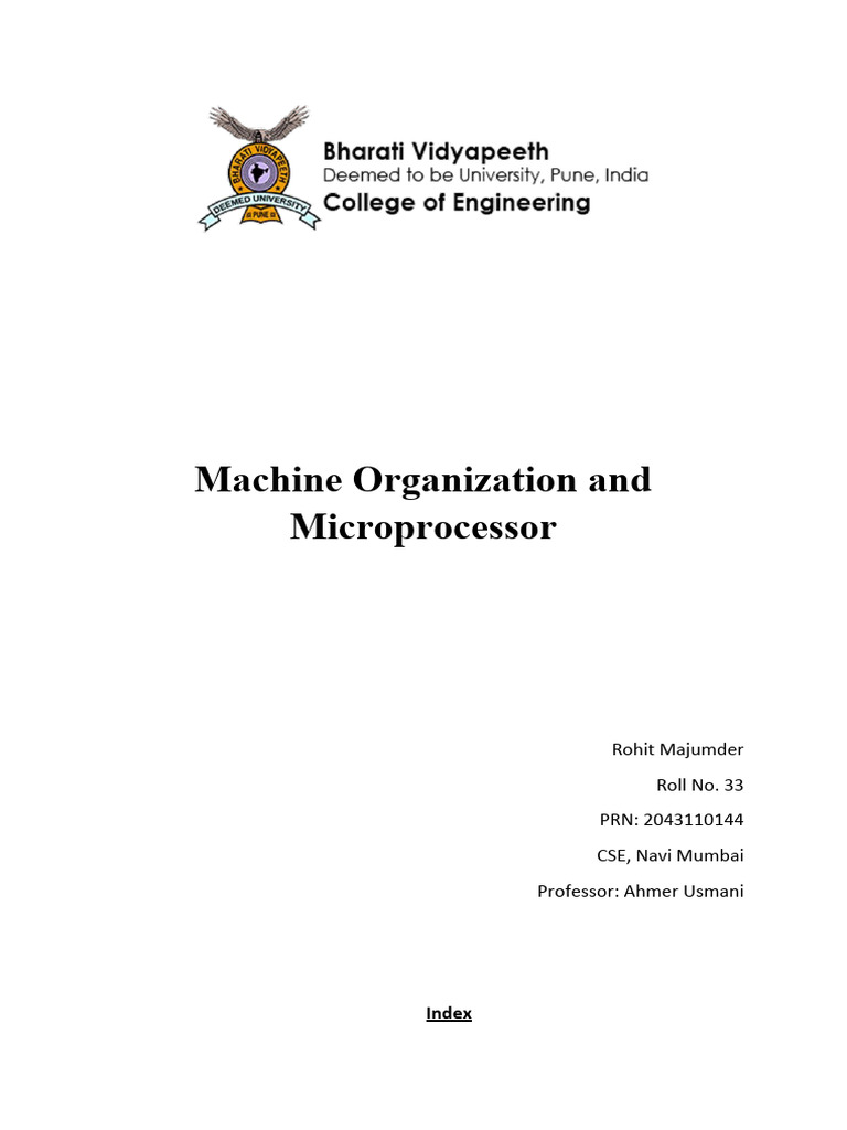Machine Organization and Microprocessor | PDF