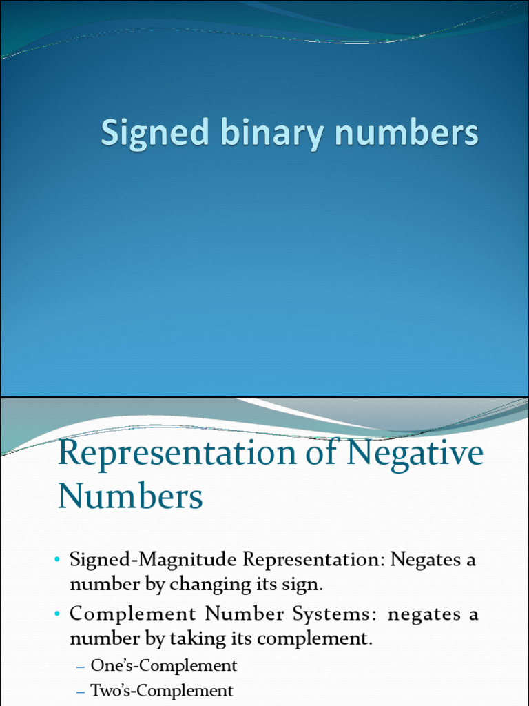 Signed Binary Numbers - PPT | PDF