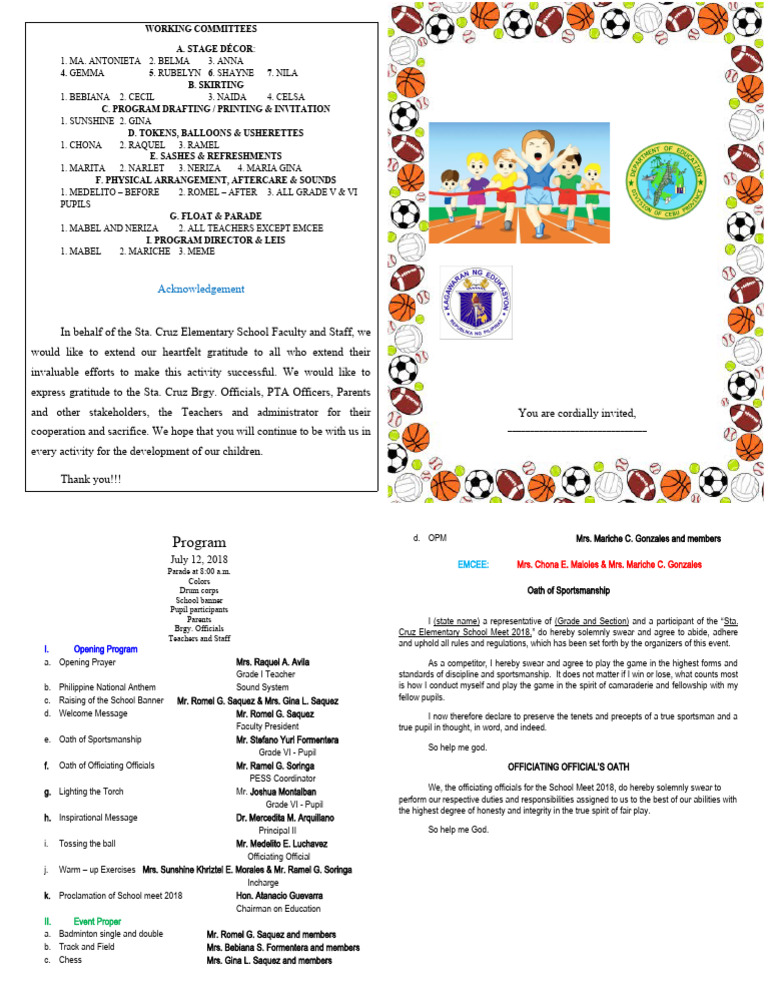 School Meet Program | PDF