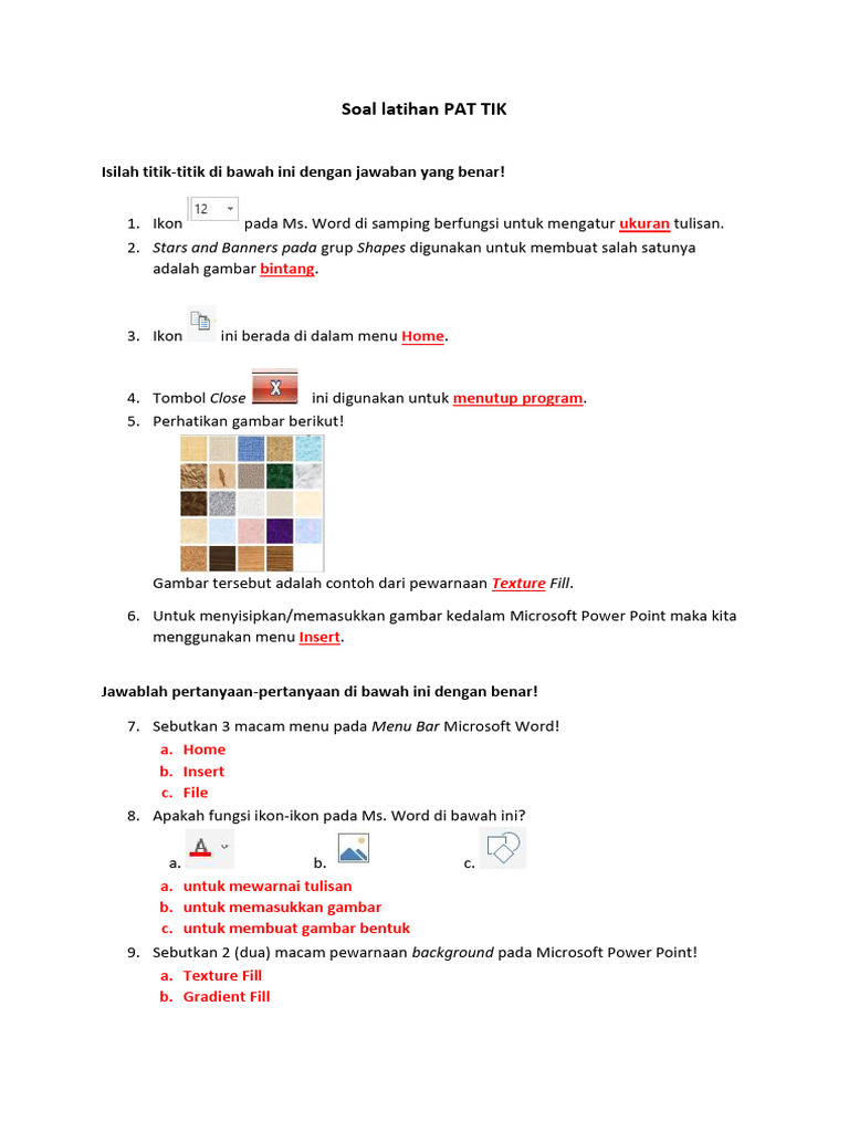 Pembahasan Soal Latihan PAT TIK kls3 | PDF | Karier & Perkembangan | Game & Aktivitas