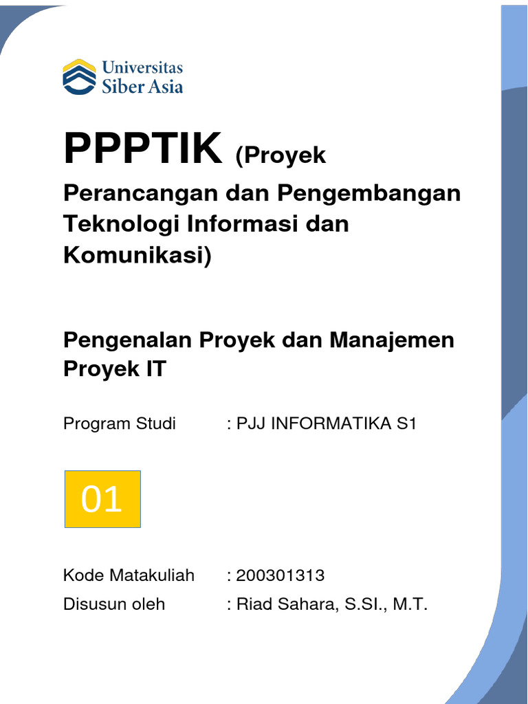 Modul 01 PPPTIK - Pengenalan Proyek Dan Manajemen Proyek IT-1 | PDF