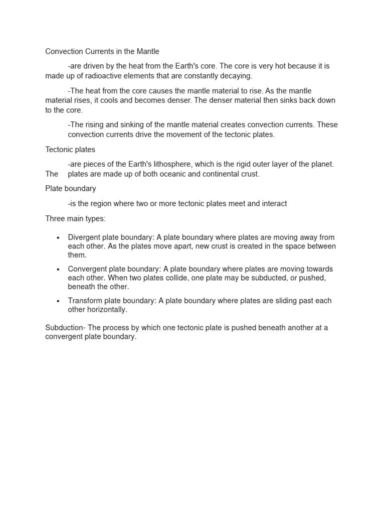 Convection Currents in The Mantle | PDF