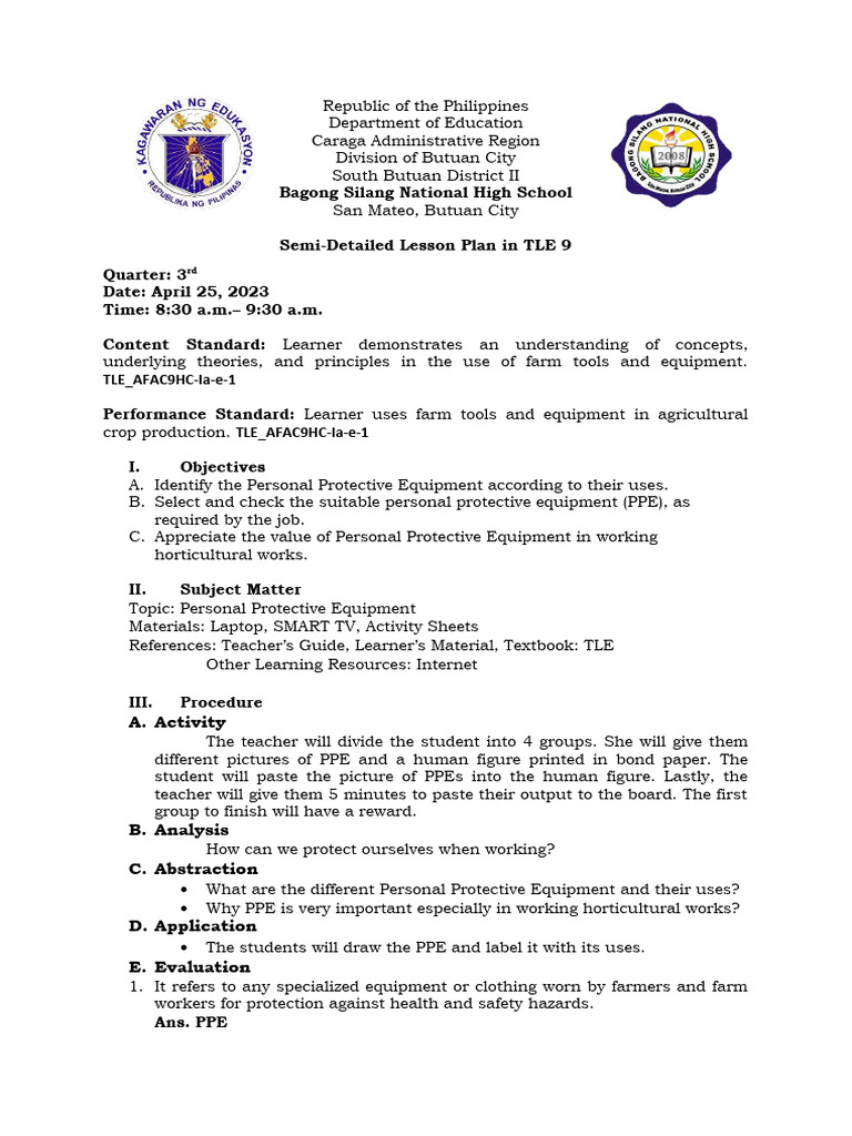 Semi-Detailed-Lesson-Plan CO TLE 9 (Agricrop) | PDF