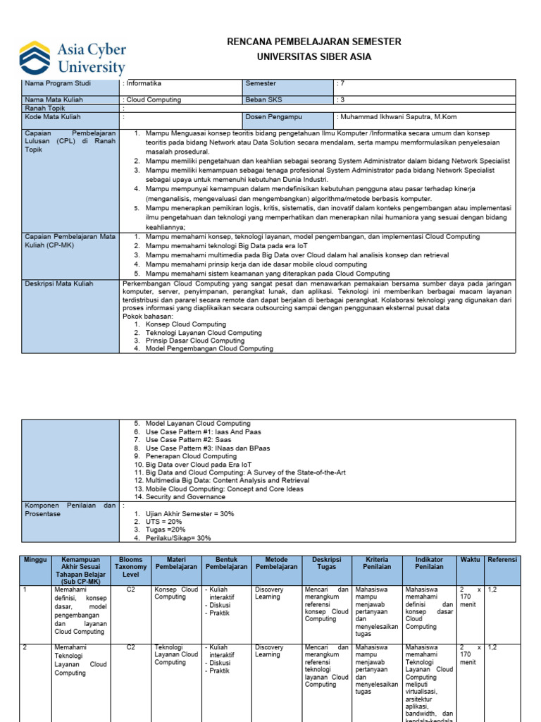 Cloud Computing Semester 7 Informatika | PDF | Seni | Komputer