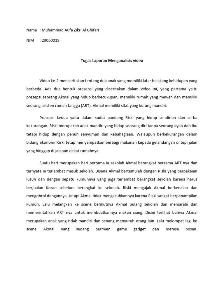 M Aufa Zikri A. - Video 2 | PDF